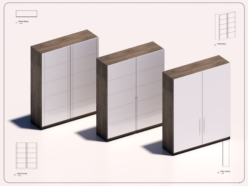 Parametric Wardrobe with hinged door Revit High Quality | RevitImport