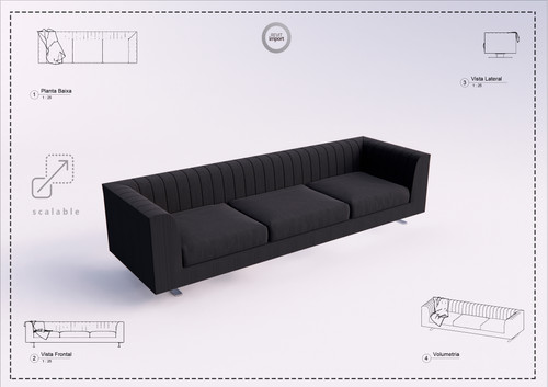 Sofa 101 Scalable Revit High Quality | RevitImport