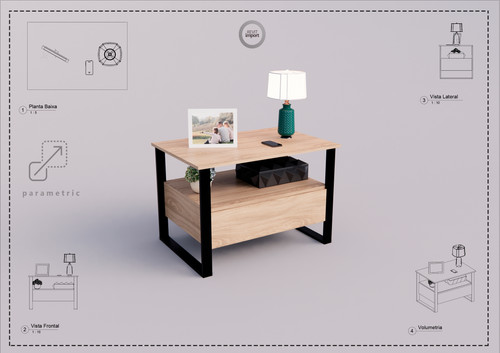 N Bedside/Sideboard Industrial Table Revit | RevitImport