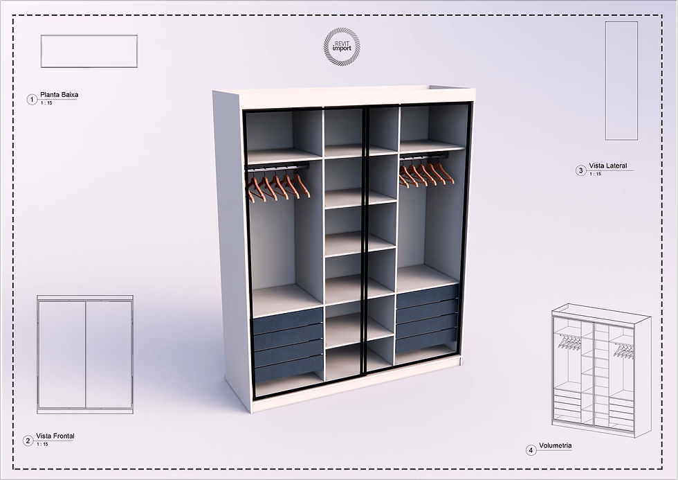 M 162 Parametric Wardrobe Revit | RevitImport