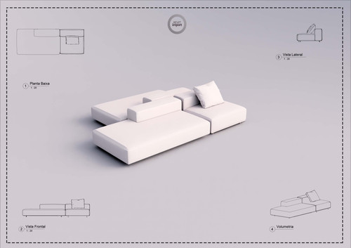 R Sofa Lounge Modular Revit High Quality | RevitImport