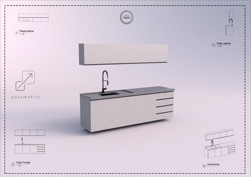 Parametric L kitchen Cabinet With Sink Revit | RevitImport