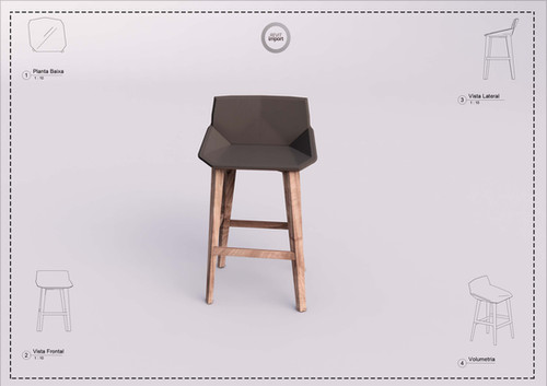 R Stool Cubi ( 59 x 58 x 93 cm) Revit | RevitImport