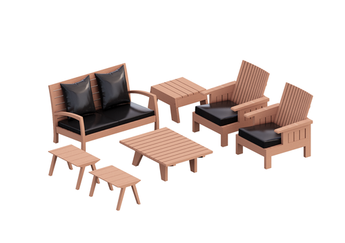 R Set Seat Wood Garden Revit | RevitImport