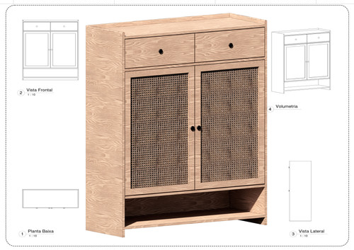 Parametric Sideboard with Shoe rack Revit High Quality | RevitImport
