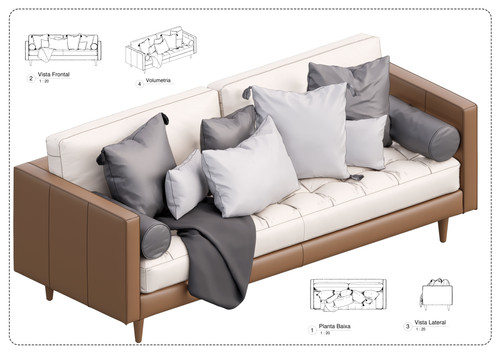 V Sofa 09 Revit High Quality | RevitImport