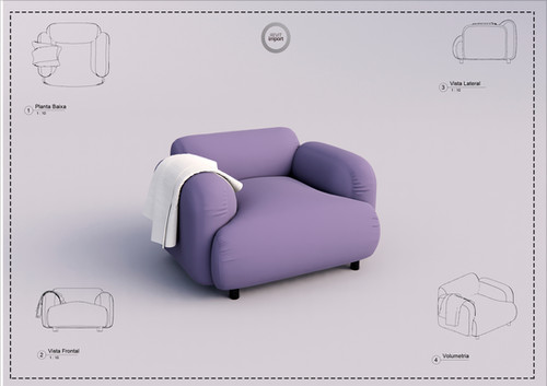 V Armchair 25 Revit High Quality | RevitImport