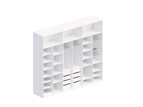 F Parametric MBQ_037--02_Wardrobe 6 Doors 02 Drawers Block Revit Family ...