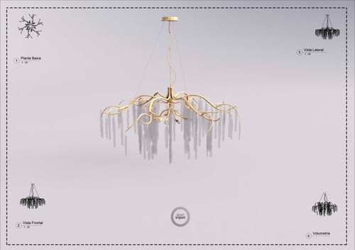 V Crystal Chandelier 1 Revit High Quality | RevitImport