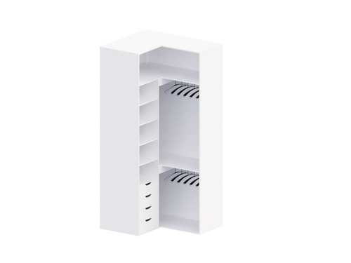 F Parametric RPR_003-01_Straight Corner Wardrobe Module With Hanger ...