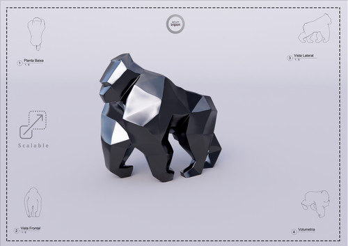 Sculpture Scalable Gorila Revit High Quality | RevitImport