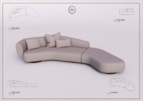 Sofa 133 Revit High Quality | RevitImport