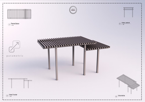 Parametric F Pergola 3 Revit High Quality | RevitImport