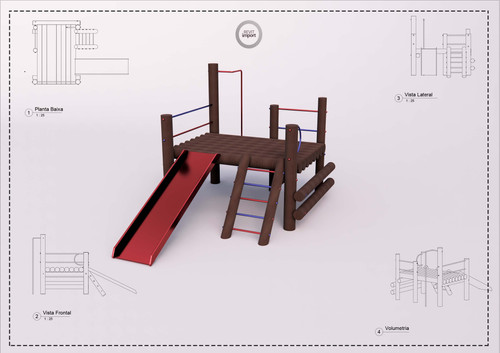 R Playground Wood 5 Revit High Quality | RevitImport