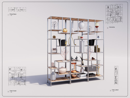 Decor Bookcase 01 Revit High Quality | RevitImport