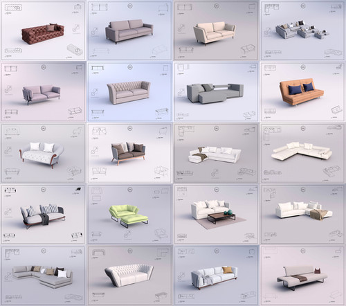 PACK Sofa Vol.3 with 21 Models | RevitImport