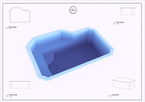 R Pool Star Star (3 x 2,2 x 1 m) Revit | RevitImport