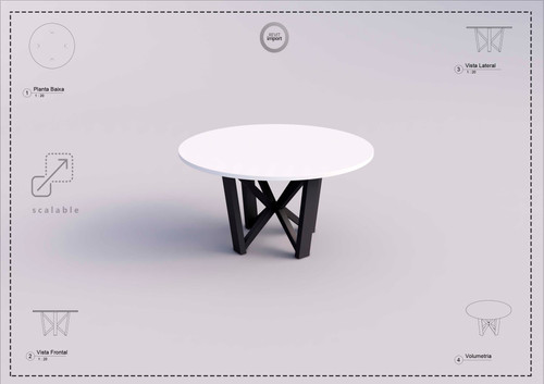 V Table Scalable Rounded Revit | RevitImport