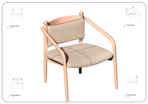 V Armchair 40 Revit High Quality | RevitImport