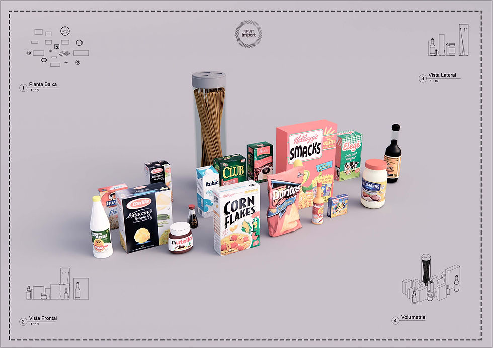 R Kit With 18 Pantry Food Items Revit | RevitImport