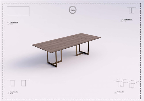 V Dinner Table Pantanal Breton Revit High Quality | RevitImport