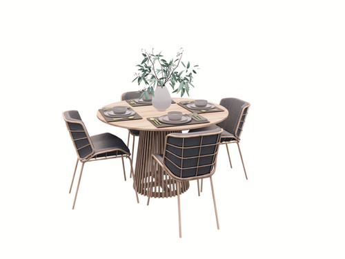 Dinning Ana Zanetti Dinner Table Decorated Revit 2023 | RevitImport