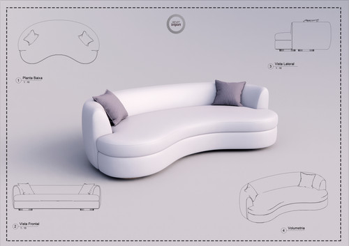 Sofa 129 Revit High Quality | RevitImport