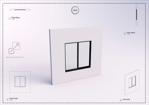 E Parametric 2 Leaf Window Revit | RevitImport