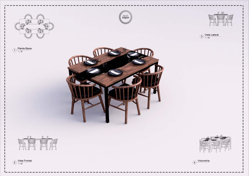 G Parametric 5 Dinner Table with Chair Revit | RevitImport