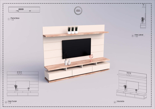 M Parametric Rack TV Panel M 181 Revit | RevitImport