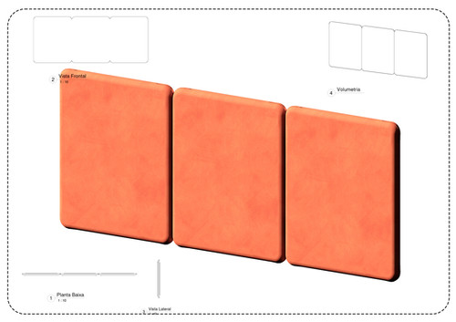 Parametric Headboard 3 Modules Revit High Quality | RevitImport