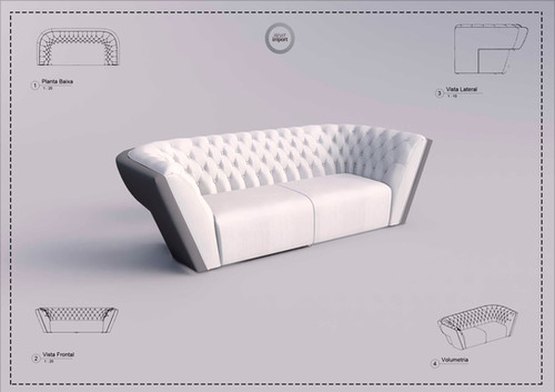 Sofa 108 Revit High Quality | RevitImport
