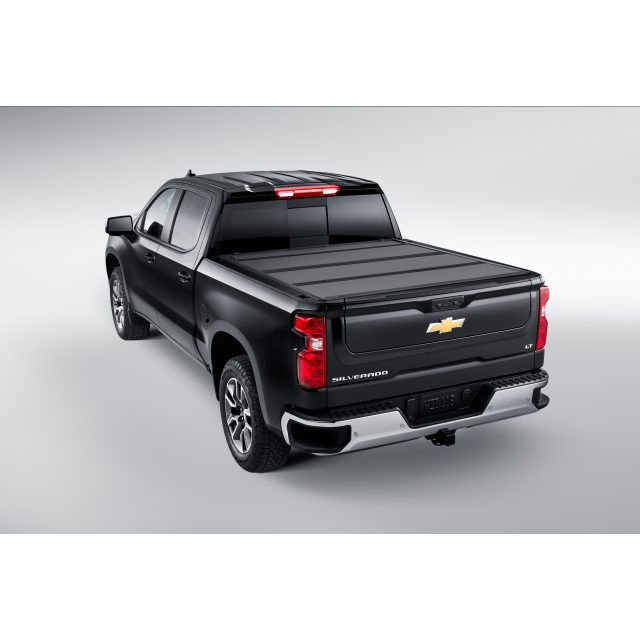2022 Silverado 1500 Short Bed Hard Folding Tonneau Cover in Matte Black ...
