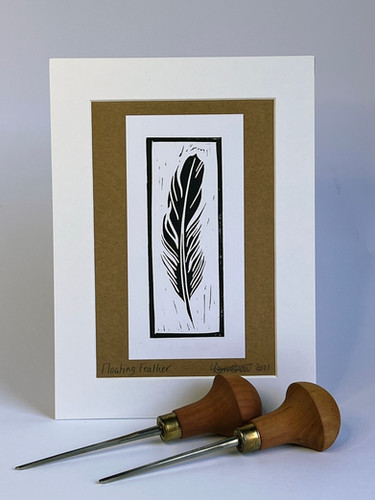 Lino Print - Feather | L Earnshaw Artist