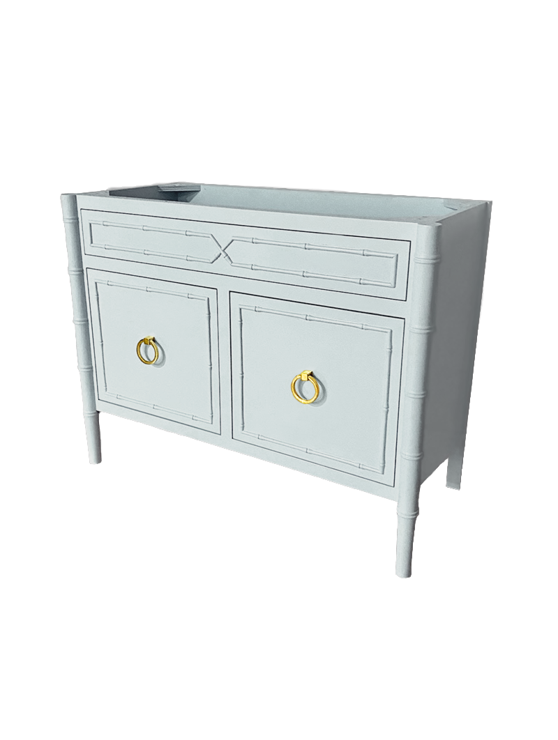 Faux Bamboo Bath Vanity Base | Rail + Stile