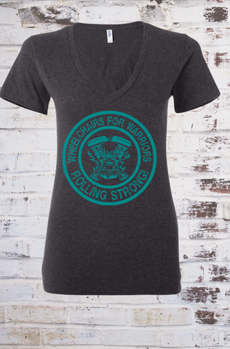 Women's V-neck Charcoal w/ Metallic | W4W