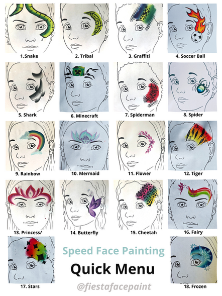 Menu Boards | Fiesta Face Paint