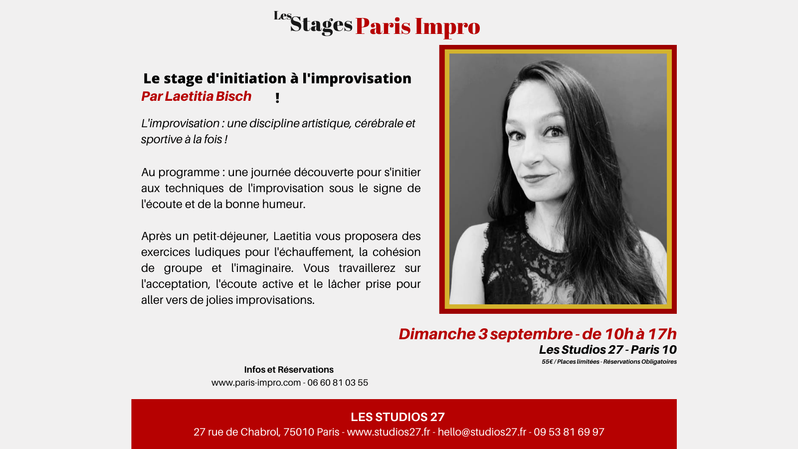 Stage initiation à l'improvisation théâtrale. | Paris Impro