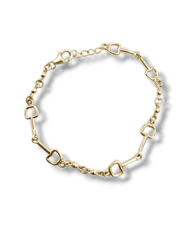 'Triple Mini Snaffle' 9ct Gold Adjustable Horse Bit Chain Bracele ...
