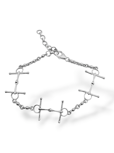 'Triple Mini Full Cheek' Sterling Silver Adjustable Horse Bit Chain ...