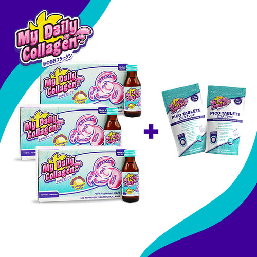 My Daily Collagen Drink 100ml x 30 bottles + Pico Tablets 2 Pouches 120 ...