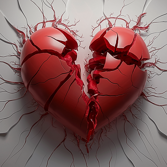 bleeding broken heart