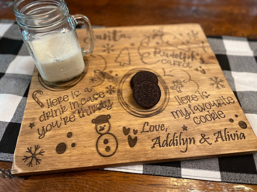 Dear Santa Cookie and Milk Tray | Shamrock Custom Laser Engraving, LLC
