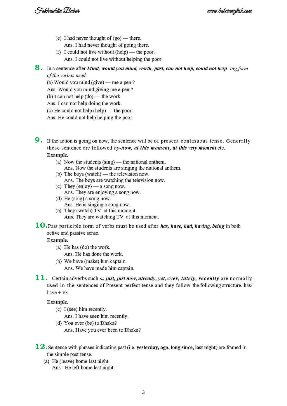 Grammar - Right forms of verb