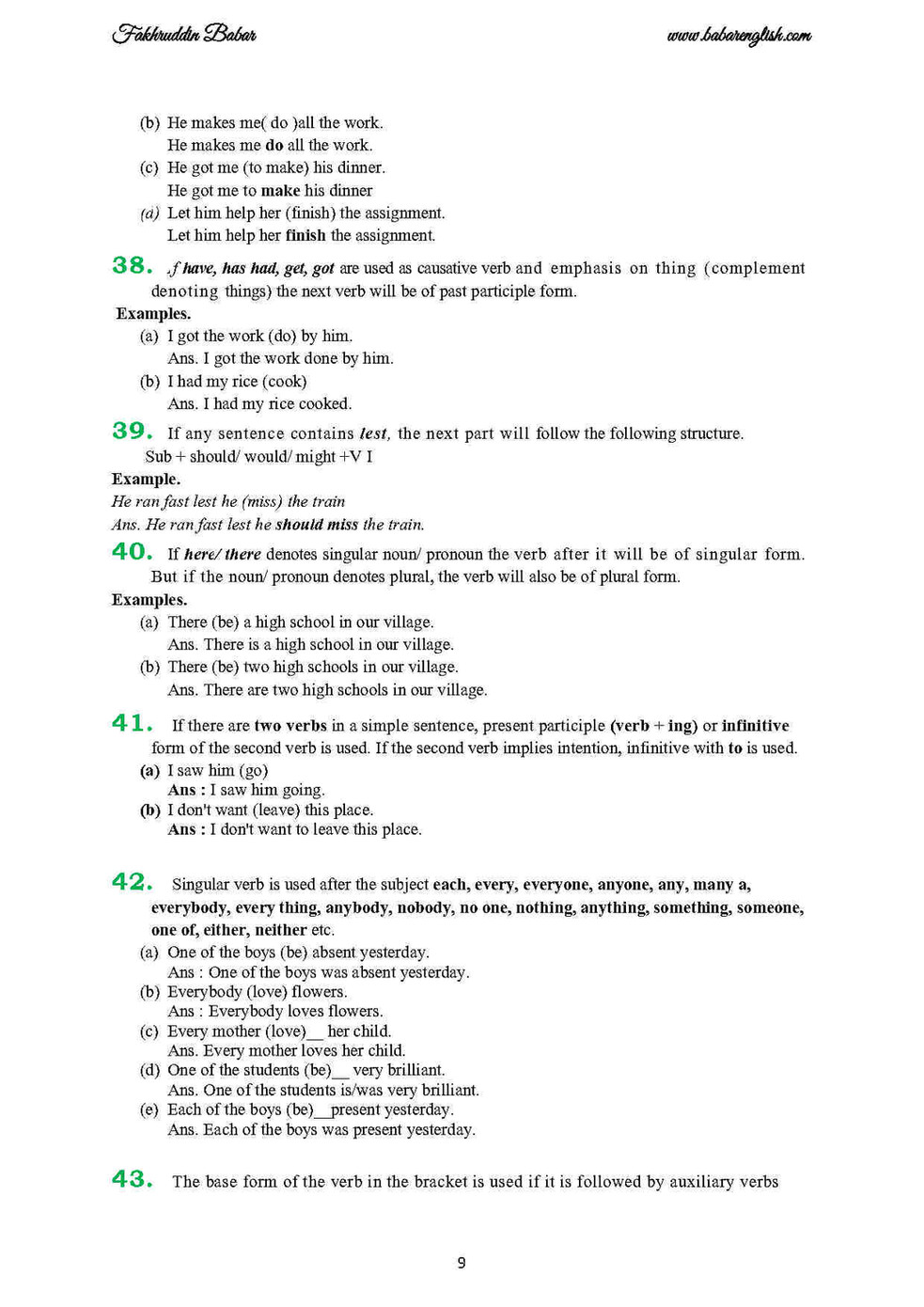 Grammar - Right forms of verb