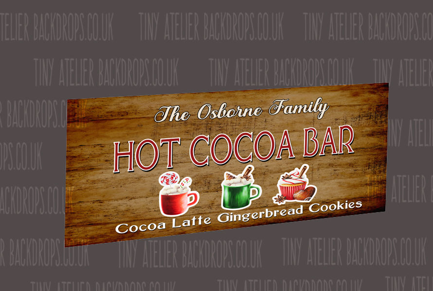 Personalised Hot Cocoa Sign | tinyatelierbackdrops