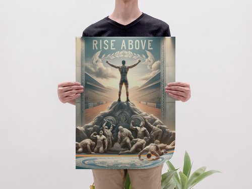 RISE ABOVE – WRESTLING HERO POSTER | Keep Kids Wrestling