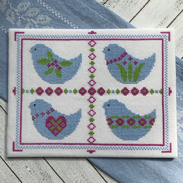 Blue Bird Sampler | Luhu Stitches