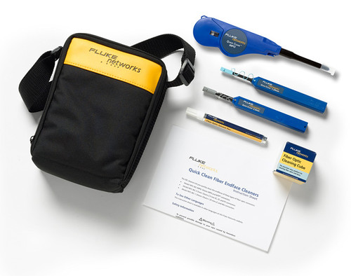 Fluke Networks Enhanced Fiber Optic Cleaning Kit w/One-click Cleaners ...