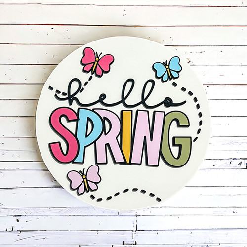 Hello Spring Butterfly Door Sign | PaintedPalette